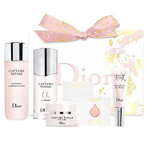 Dior Capture Totale Cell Energy Super Potent Serum, Firming and Wrinkle Rich Creme, Prestige Mask Concentrate Anti-Aging Skincare Gift Set (Travel Sizes)