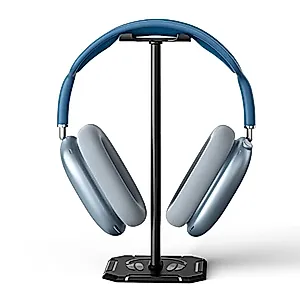 TuparGo Headphone Stand for Desk, Standing Computer Headset Holder,Aluminum Tube Connection and Easy to Assemble ,Suitable for All Over-Ear Headphone (Black, Single)