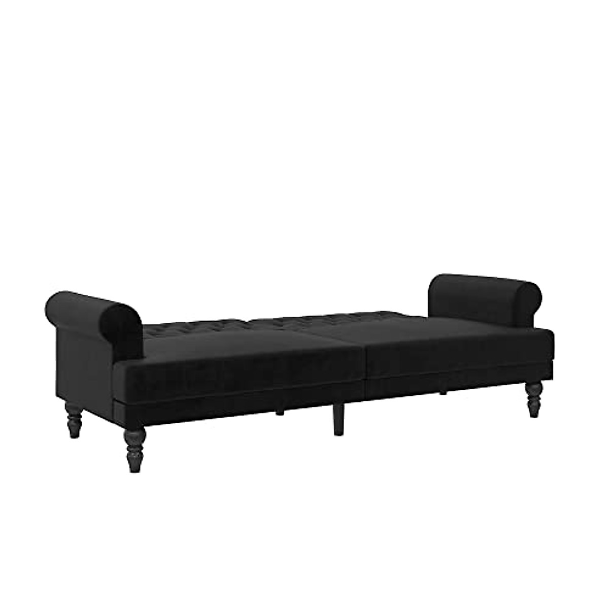 Novogratz Cassidy Upholstered Futon, Black Velvet