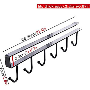 Kitchen Storage Rack Cupboard Hanging Hook Hanger Chest Storage Organizer Holder (Black)