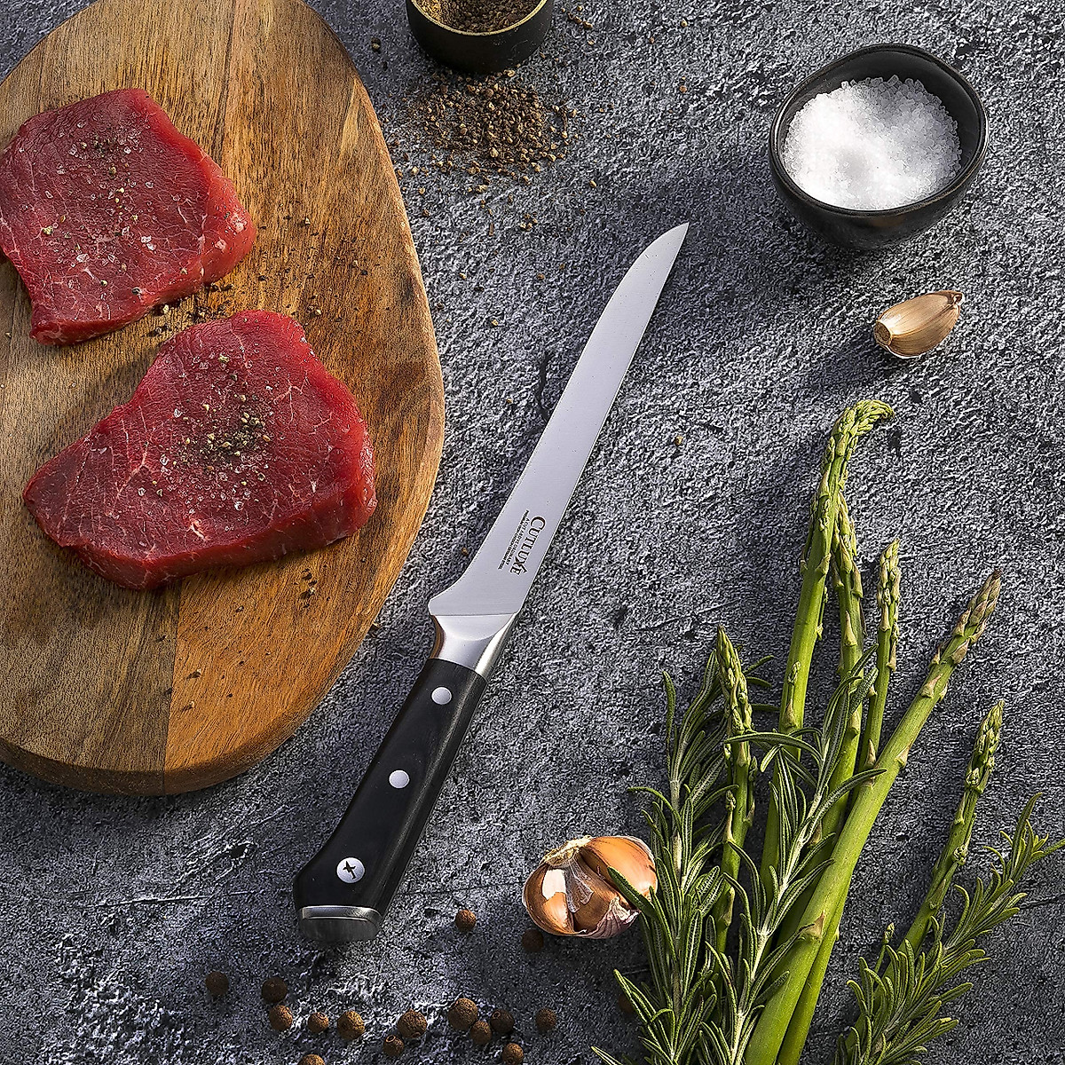 Cutluxe Boning Knife, Brisket Knife & Paring Knife– Forged High Carbon German Steel – Full Tang & Razor Sharp – Ergonomic Handle Design – Artisan Series