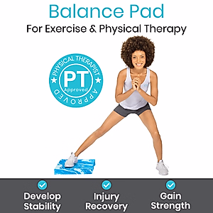 Vive Balance Pad - Foam Board Yoga Mat Block for Physical Therapy, Stability, Workout, Knee and Ankle Exercise - Equipment for Strength Training, Rehab - Large Floor Pad for Adults, Kids