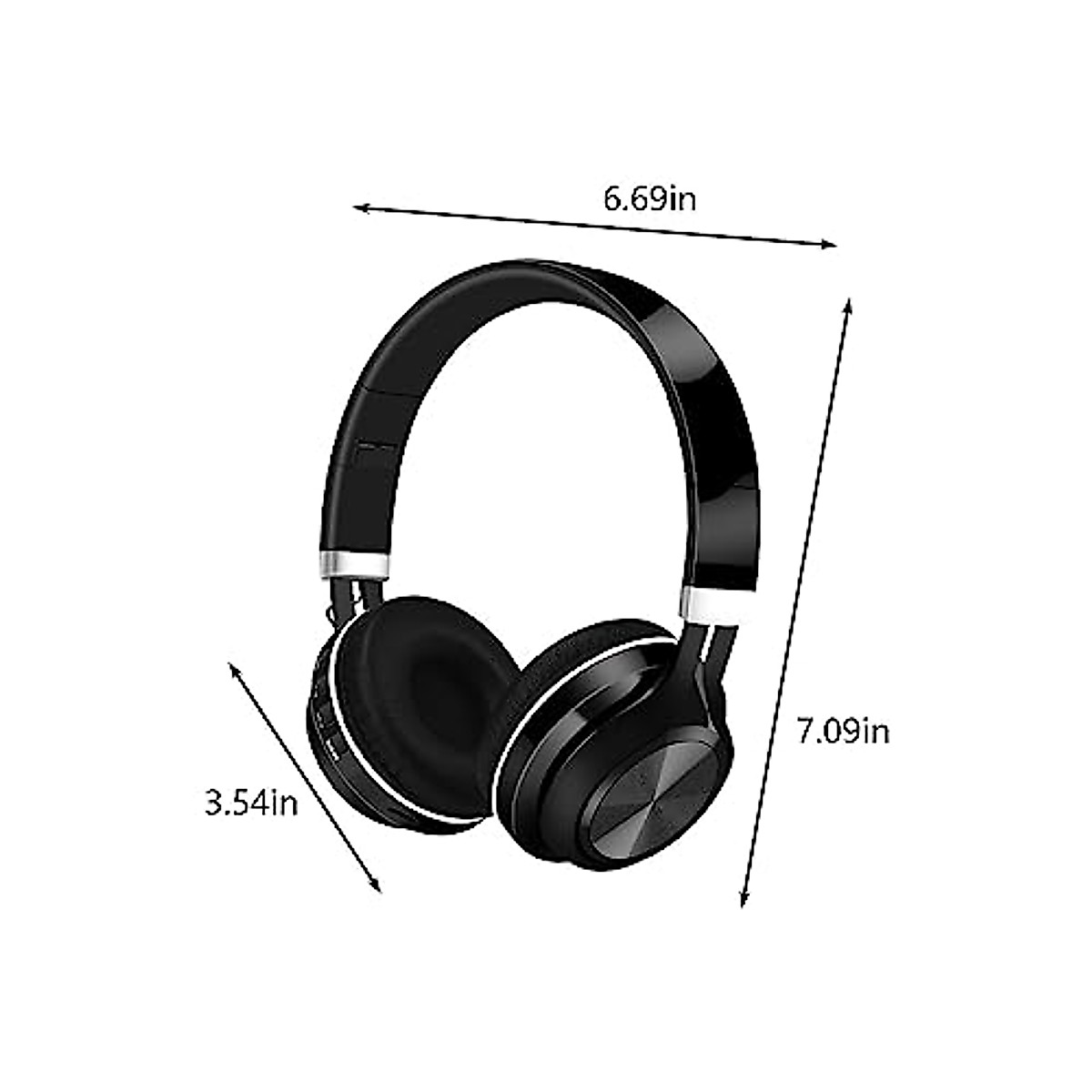 Lovskoo Over-Ear Headphones Wireless Bluetooth Retractable Noise Cancelling Headphones Wireless Headset with Mic Head-Mounted Headphones Wireless Headphones HiFi Stereo, Deep Bass, Cool Stuff (Red)