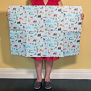 Party Safari Animals Birthday Gift Wrap by Revel—Safari Animal Wrapping Paper Folded flat, 27 x 39 inches for Birthdays and Baby Showers with Lions, Giraffes, Gorillas, Snakes, Zebras, Flamingos, Rhinos, Ant Eaters and Monkeys