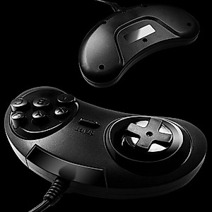 SENHAI Controller Kit for Sega Genesis, 2 Pack 6-Button Controller for Classic Sega Genesis and a 6 Feet Standard AV Cable RCA Connection Cord for Sega Genesis 2 & 3