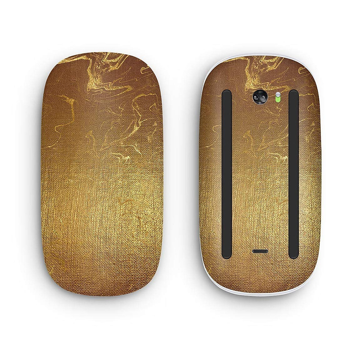 Design Skinz Molten Gold Digital Foil Swirl V11 Vinyl Decal Compatible with The Apple Magic Mouse 2 (Wireless, Rechargable) with Multi-Touch Surface