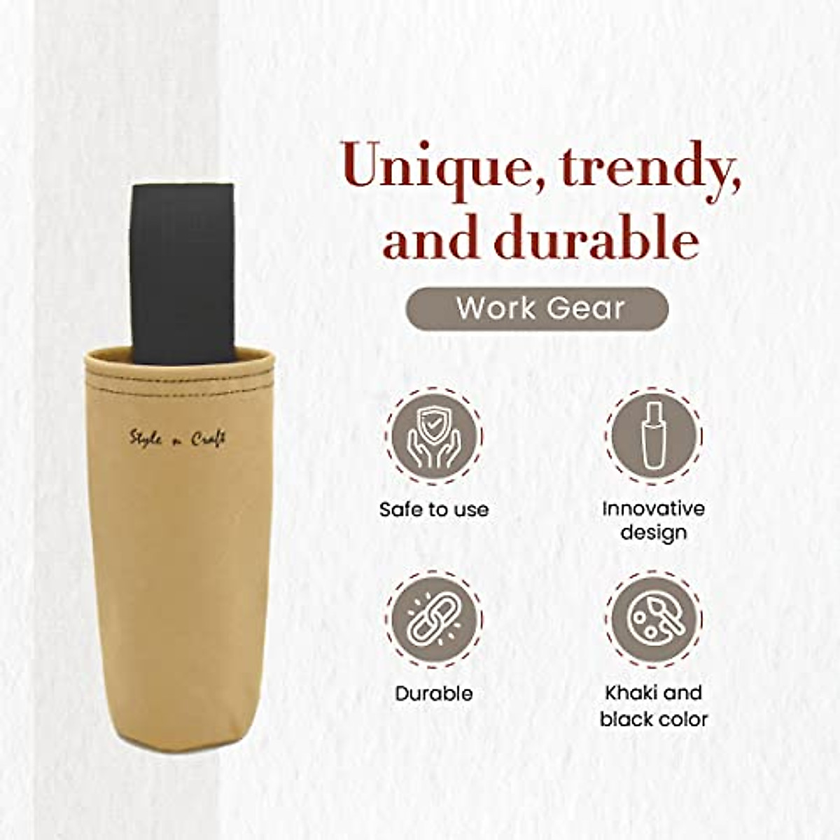 Style n Craft Spray Paint Can Holder, Heavy-Duty 600D Polyester Spray Paint Can Holder, Khaki and Black (76022)