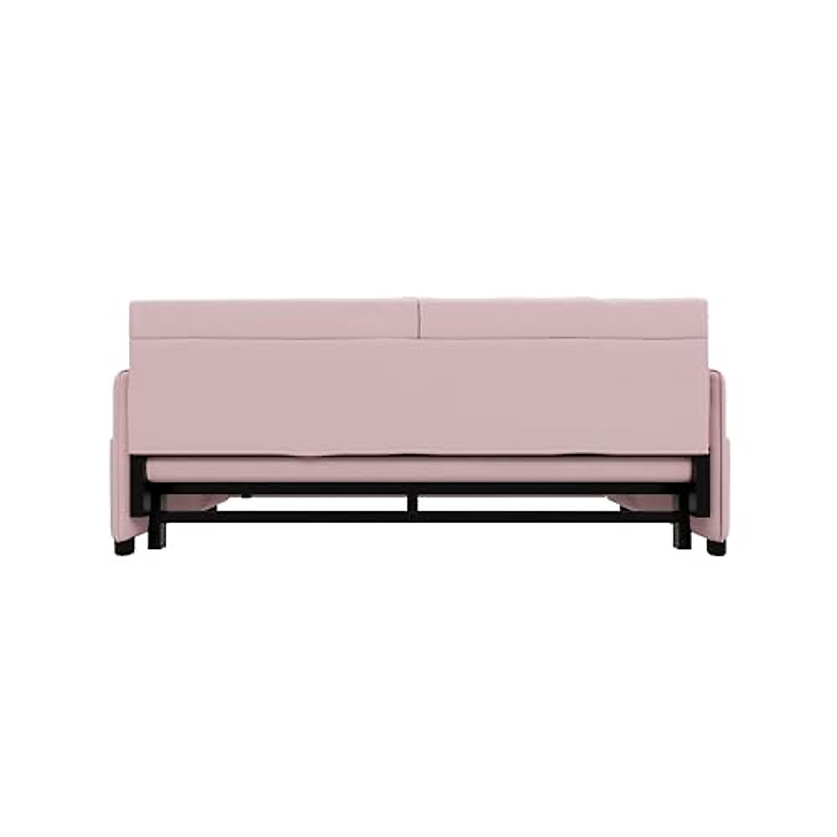 FANYE Queen Size Loveseat Sleeper Sofa Bed,Oversized Convertible Love Seats Sofabed W/Pull Out Sleep Couch and Padded Armrests for Living Room, Velvet Upholstered Lounge Daybed