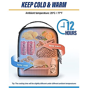 SUNLUG Large Lunch Bag Women 13.5L Double Deck Lunch Box Insulated Cooler Lunch Tote Bag Reusable Adult Lunch Bag Women for Work, Picnic, Black