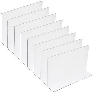 OFFSCH 8 Pcs Clear Plastic Shelf Dividers for Closet Organization Adjustable Shelf Separators for Neatly Organizing Clothes Towels and Accessories