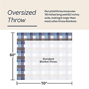 Lavish Home Allure Plaid Soft Blanket-Oversized, Luxuriously Fluffy, Vintage-Look and Cashmere-Like Woven Acrylic-Breathable and Stylish Throws