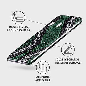 BURGA Phone Case Compatible with Samsung Galaxy A40 - Emerald Cobra Savage Green Snake Skin Cute Case for Women Thin Design Durable Hard Plastic Protective Case