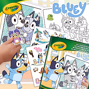 Crayola Bluey Color & Sticker Activity, Bluey Coloring Book, 32 Coloring Pages, Gift for Kids, Ages 3, 4, 5, 6