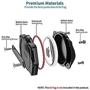 AirTag Dog Collar Holder(2 Pack), FEEYAR 100% Waterproof Air Tag Mount, Hard PC Apple AirTag Holder for Dog & Cat Collars, Ultra-Durable Air Tag Dog Collar Holder - Fits All Width Collars