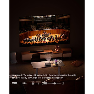 Projector, Outdoor Projector 4K Supported, 600ANSI 20000 LUMENS, ONOAYO 1080P Movie Projector for Outdoor Use with WiFi Bluetooth, Compatible with iOS/Android/PC/PS4/TV Stick/HDMI/USB