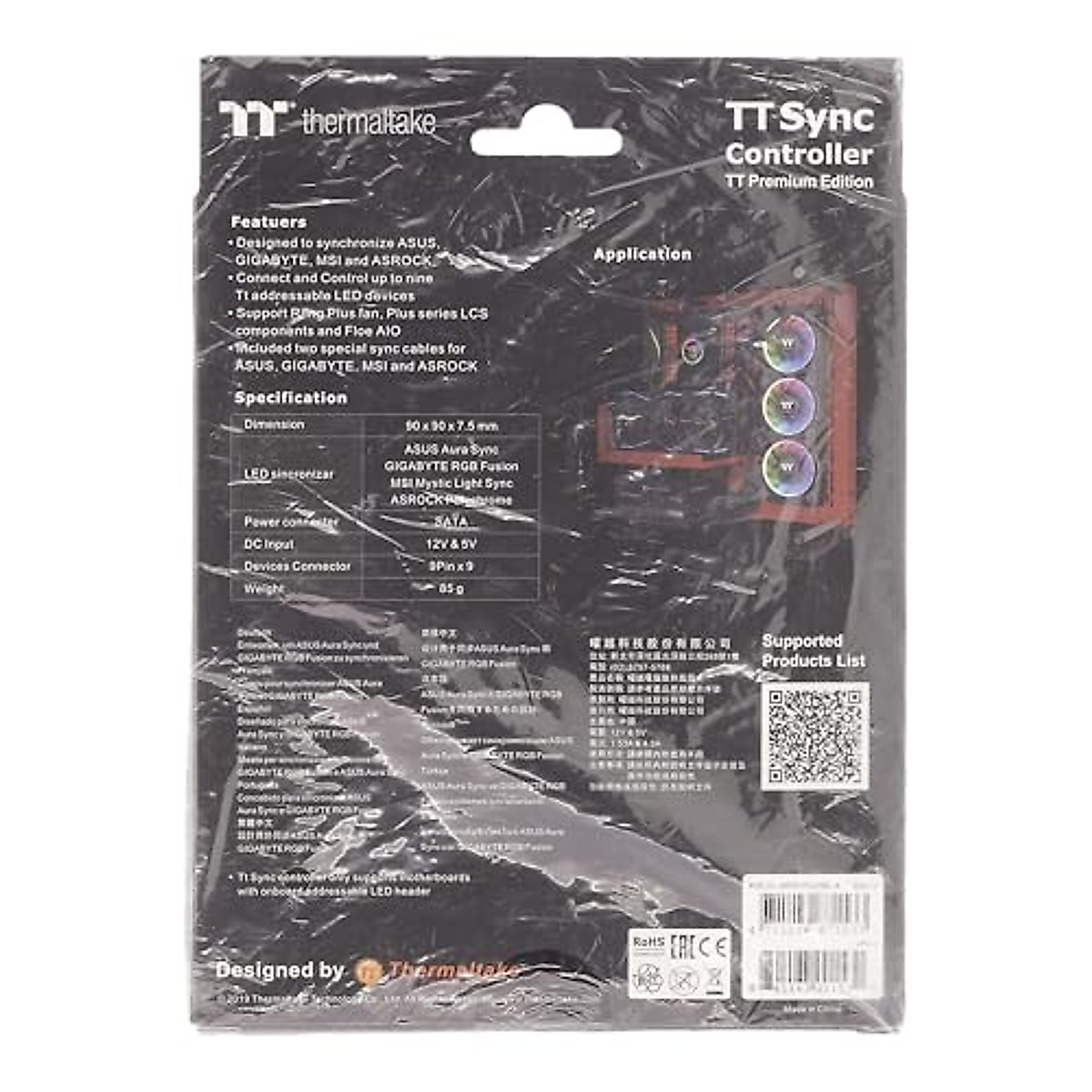Thermaltake 9 Port LED Hub Sync Controller - Black