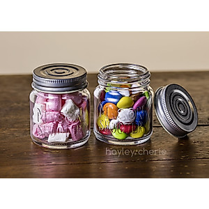 Hayley Cherie Mason Jar Shot Glasses with Lids (Set of 8) Mini Mason Shooter 2oz for Drinks, Liquor, Favors, Desserts, Parties, Birthdays, Gifts