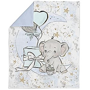 Elephant Fabric Panel, Quilting Panel, Baby Quilt Panel, Cotton Baby Panel, Blanket Panel, Bedding Panels, Blue
