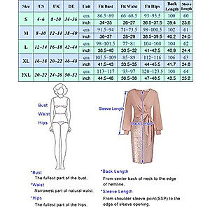 GRACE KARIN Women's Pencil Midi Dress Long Sleeve Elegant Casual Knee Length Wrap Dresses Atrovirens L
