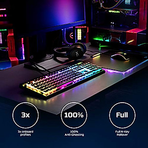 HyperX Alloy Elite 2 – Mechanical Gaming Keyboard, Software-Controlled Light & Macro Customization, ABS Pudding Keycaps, Media Controls, RGB LED Backlit, Linear Switch, HyperX Red,Black