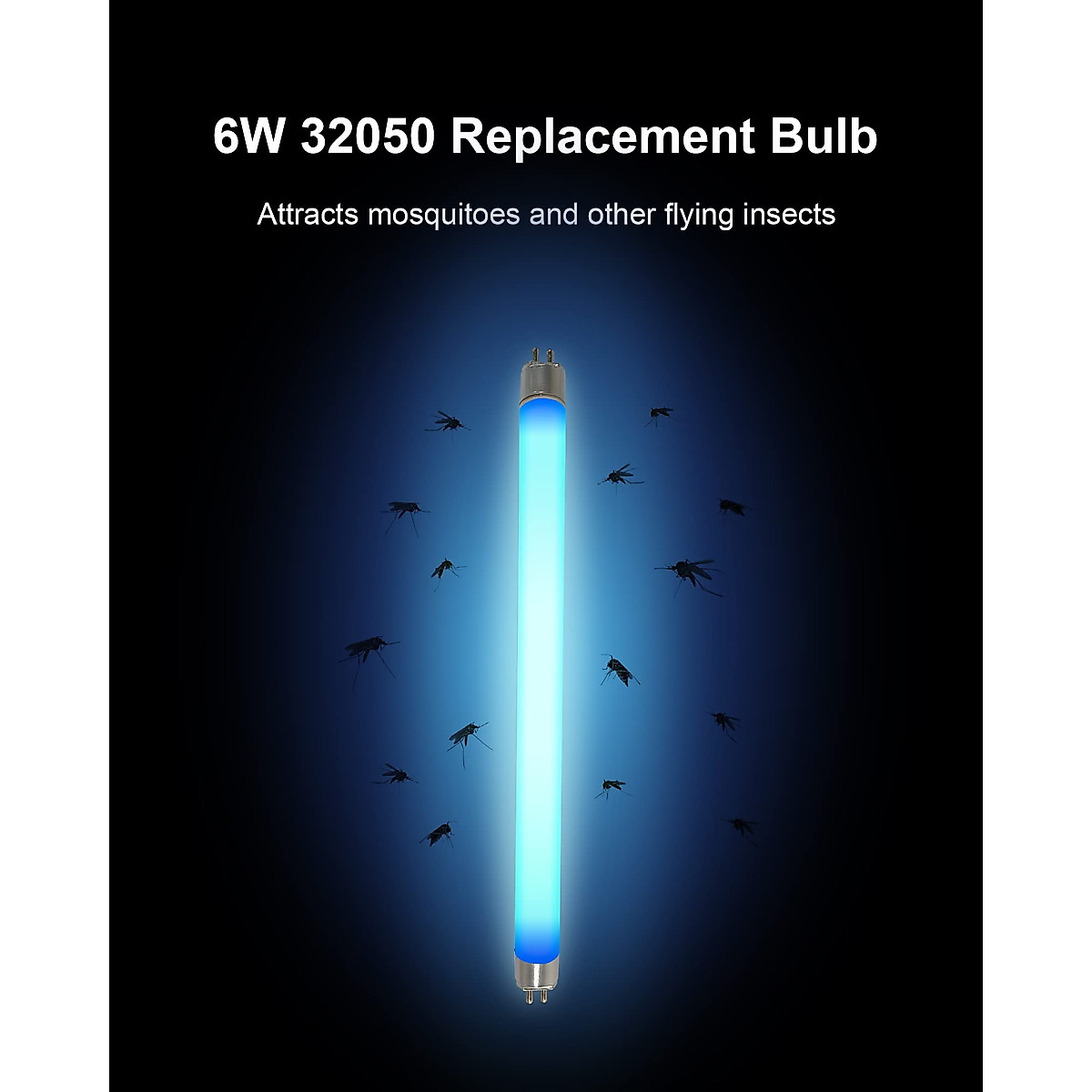 Dichroma 32050 6-Watt Replacement Bulbs Compatible with DynaTrap DT2000XL DT2000XLP DT2000XLPSR Mosquito Trap, T5 6W BL UV Light Bulb for Dynatrap 1 Acre Insect Trap (6 Pack)