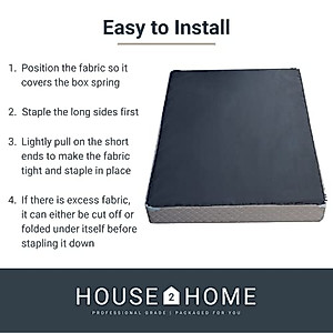 House2Home Box Spring Dust Cover for Bed Box Spring Repair, Heavy Duty 2.4 oz. Black Cambric Cloth, Replacement Box Spring Cover for Twin Foundation, 40" x 85"