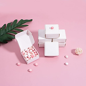 Sdootjewelry Small Gift Boxes, 1.57’’ × 1.57’’ × 0.98’’ Kraft Gift Boxes Bulk, 100 Pack Ring Boxes Bulk, Small Cardboard Boxes for Jewelry Packaging, White