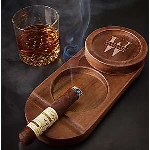 Personalized Whiskey and Cigar Tray Ashtray - Cigar Holder