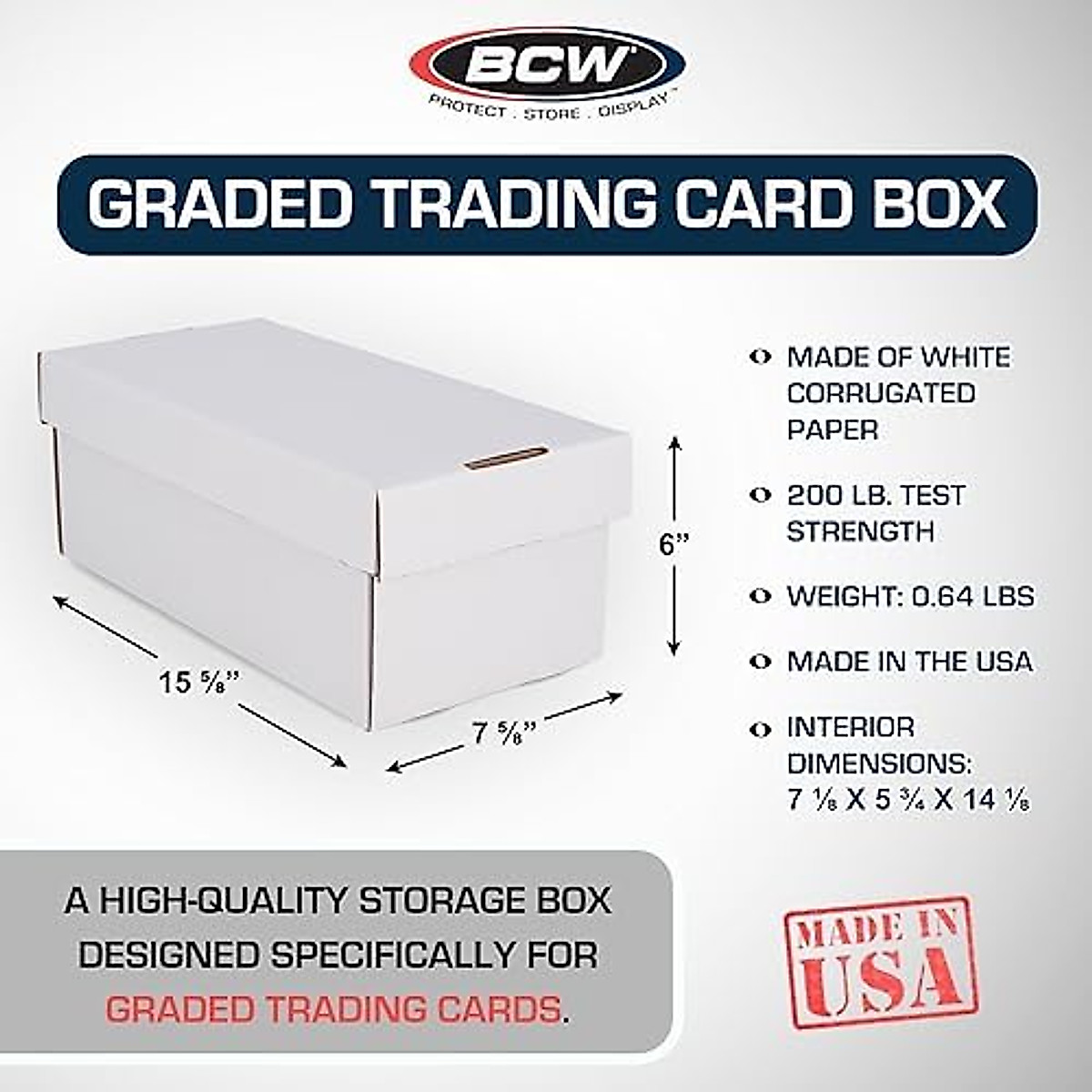 BCW 1ct Graded Shoe Box | Cardboard Card Storage Box Holds 300 3x4 Toploaders | 100 Graded Cards | PSA, BGS, SGC Compatible | Sports Card Storage Box
