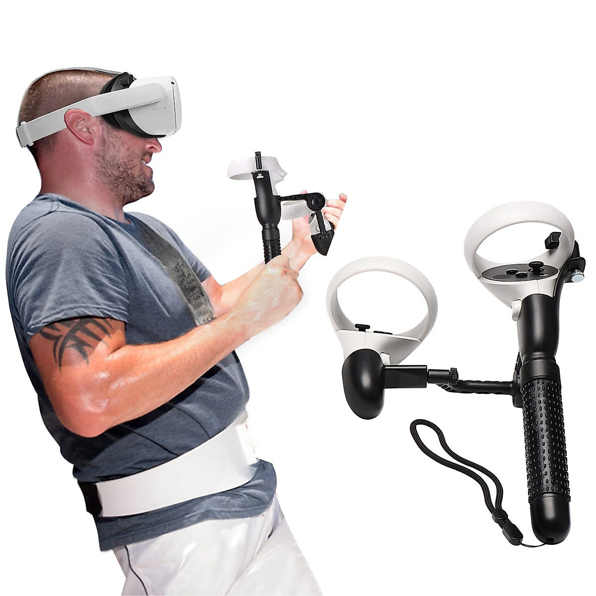VR Games Accessories for Oculus Quest 2 Golf Club and Fishing Rod Bundle