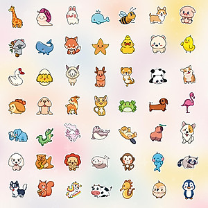 Kolmi 100PC Cute Animal Stickers for Kids, Animal Water Bottle Stickers Large Stickers for Kids Waterproof Dishwasher Safe Stickers Packs Vinyl Assorted Sticker Bulk for Girls, Boys, Teens