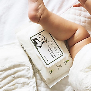 ECO BOOM Bamboo Wipes Eco 100% Baby Wet Wipes Ideal for Newborn Skin 540 Count Unscented