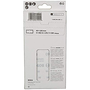 Bosch Home and Garden 2609256A86 10-Piece Sanding Sheet Set for Orbital Sanders 93 x 185, 4 x 60 4 x 120 2 x 180