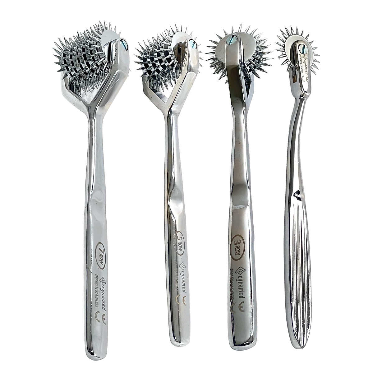 PREMIUM GERMAN SET OF 4 PCS DIAGNOSTIC NEUROLOGICAL WARTENBERG SENSORY PINWHEEL PIN WHEEL 1, 3, 5, 7 HEAD -A+ QUALITY