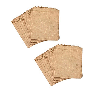 Mandala Crafts Burlap Bags with Drawstring - 7x9 Inches Drawstring Pouch Set - Bulk Rustic Linen Burlap Drawstring Bags for Burlap Gift Bags Wedding Party Coffee Candy Favor Bags 20 PCs