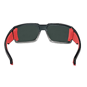 BOMBER Floating Safety Glasses for Men, 2-Tone Crystal Smoke frame, Red Mirror PC Safety lens, Non-Slip foam lining, ANSI Z87+ Compliant, Safe for Rugged Activity, Wet Conditions.