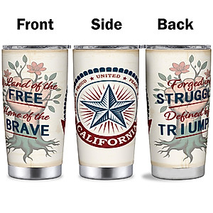 Riemann Pixels Eco-Friendly 20oz Stainless Steel - 304 Double Wall Vacuum Insulated Water Bottle, Wide Mouth Coffee for Hot/Cold Drinks, Office Gym Travel Essential (California)