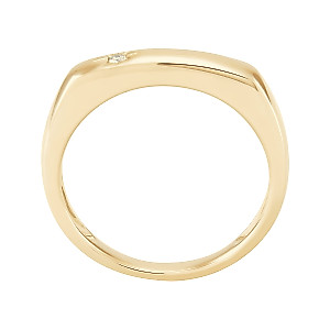 Welry Star Band Ring with Diamond in 10K Yellow Gold, Size 8, Size 8