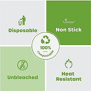 [125 Count] 8 Inch Disposable Square Air Fryer Liners, Non-Stick Parchment Paper Liners, Waterproof, Oil Resistance - Kraft