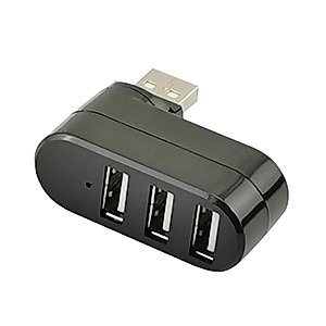AYECEHI USB Port Splitter, USB 3 Port Compact Portable Rotatable HUB, USB Hub Dock [90°/180° Degree Rotatable] for PC Laptop Notebook and More - Black