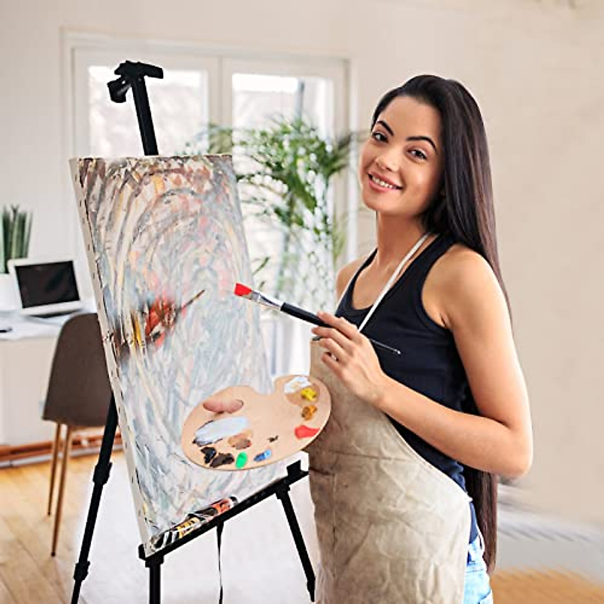 RRFTOK Artist Easel Stand, Adjustable Easel for Painting Canvases Height from 17 to 66 Inch,Carry Bag for Table-Top/Floor Drawing and Didplaying