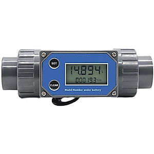 Aoleaby 1"" 1-1/2"" 2"" 2-1/2"" 3"" Turbine Flow Meter Electronic PVC LCD Digital Display Flowmeter ZJLCD-BT01 for Farm/Garden Irrigation (Size : 2"", Color : Without Cable)