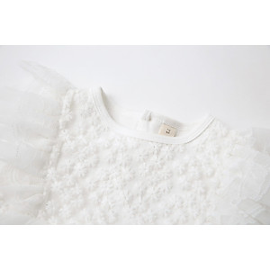 Curipeer Baby Girl Christening Lace Dress Cute Infant Birthday Wedding Flower Dress White 3-6 Months
