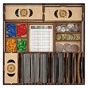 TowerRex Board Game Organizer for 7 Wonders board game box 1st Ed, 7 Wonders Cities expansion, 7 Wonders Armada expansion, 7 Wonders Leaders, 7Wonders game organizer insert storage kit accessories