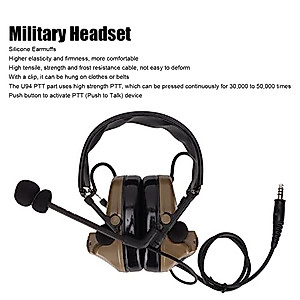 01 02 015 Military Headphones, Noise Reduction Foldable Military Earmuffs for GP-300 for DEP450 for Brown