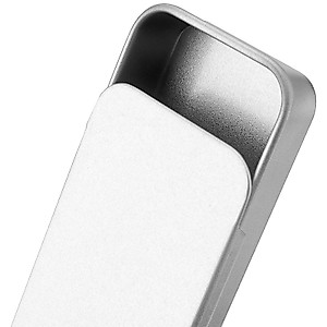 SHEUTSAN 60 PCS Metal Slide Top Tin Containers, 2.36 x 1.33 x 0.43 Inch Metal Rectangular Sliding Lid Tin Boxes, Small Slide Top Box for Candles Jewelry Crafts