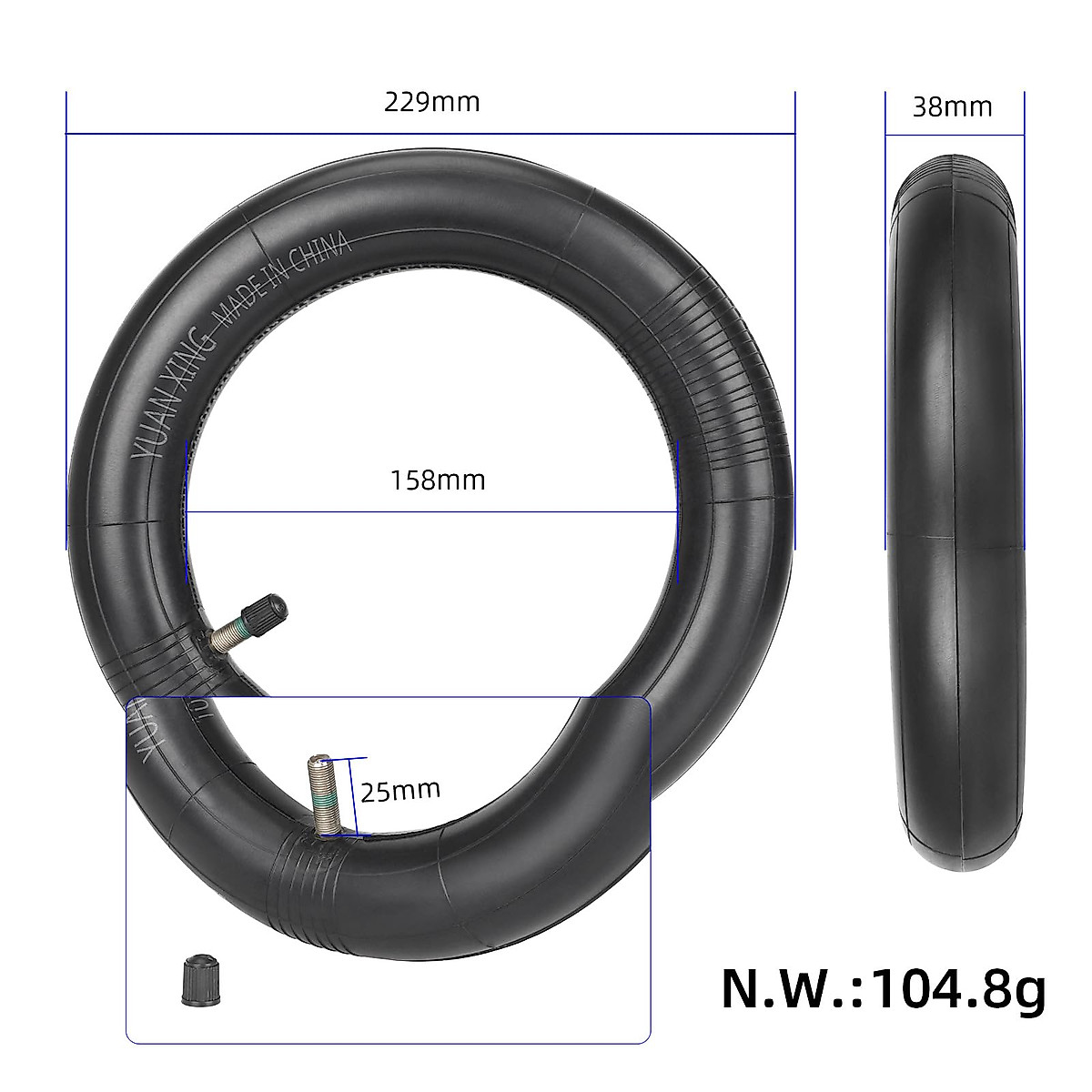 RidTianTek 10x2.125 Tire with Inner Tube 10 inch for Segway F20/F25/F30/F40/F65/D18W/D28U/D38U Heavy Duty Replacement Wheels Parts Inner Tube Tire for Electric Scooter Accessories