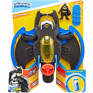 Fisher-Price Imaginext DC Super Friends Batman Toy Batwing Airplane & Figure Set for Preschool Pretend Play Kids Ages 3+ Years