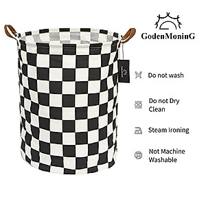 laundry baskets,bedroom hamper,kitchen organization,GodenMoninG 62.8L Waterproof Round Cotton Linen with Handles Collapsible storage basket. (Racing Flag)