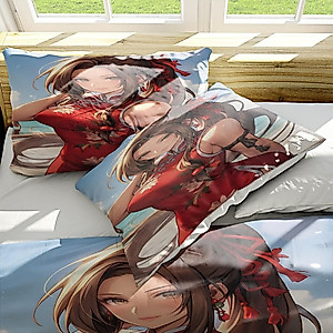MattUi Arcade Game Sexy Girl Anime 3D Bedding Set Soft Breathable Microfiber Duvet Cover, Bedroom Decor 3 Piece Set (8,Queen 90x90in + 20x30in)